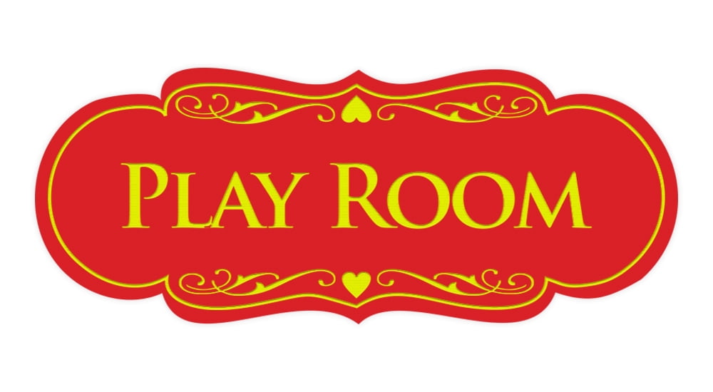 Signs ByLITA Designer Play Room Sign (Red/Yellow) - Medium - Walmart.com