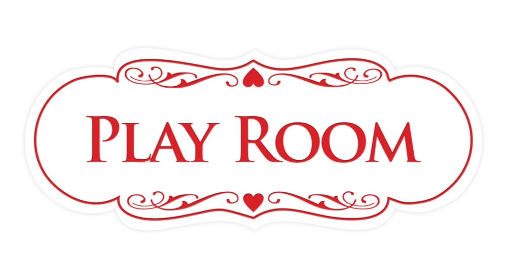 Signs ByLITA Designer Play Room Sign (White/Red) - Small - Walmart.com
