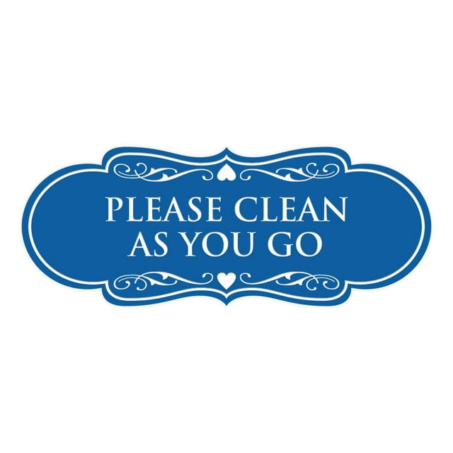 Signs ByLITA Designer Please Clean As You Go Sign (Blue) - Medium ...