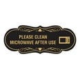 Signs ByLITA Designer Please Clean Microwave After Use Sign (Black Gold ...
