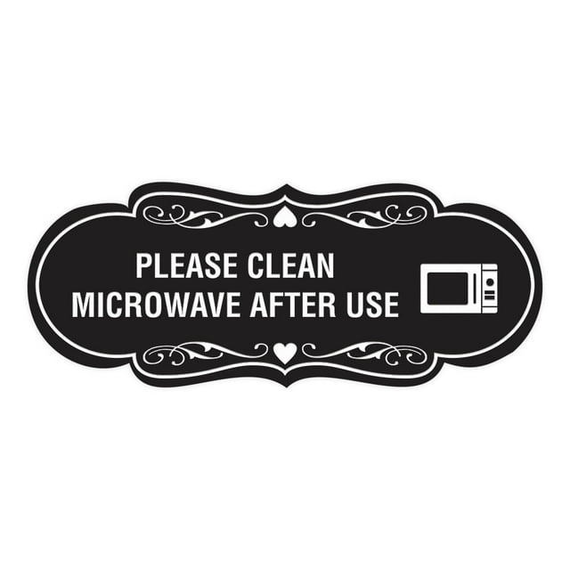 Signs ByLITA Designer Please Clean Microwave After Use Sign (Black ...