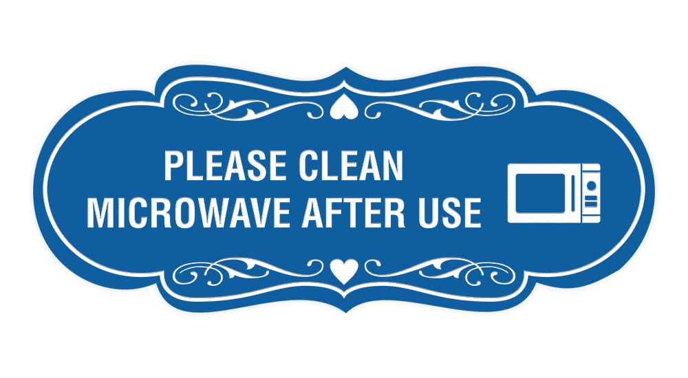 Signs ByLITA Designer Please Clean Microwave After Use Sign (Blue ...