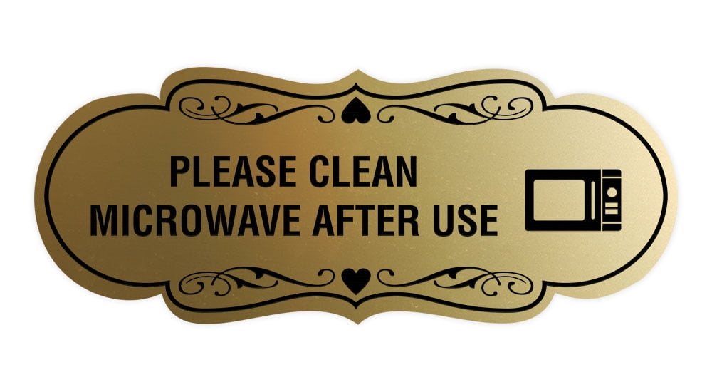 Signs ByLITA Designer Please Clean Microwave After Use Sign (Brushed ...