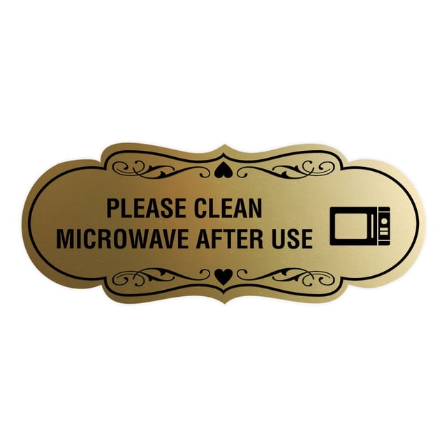 Signs ByLITA Designer Please Clean Microwave After Use Sign (Brushed ...