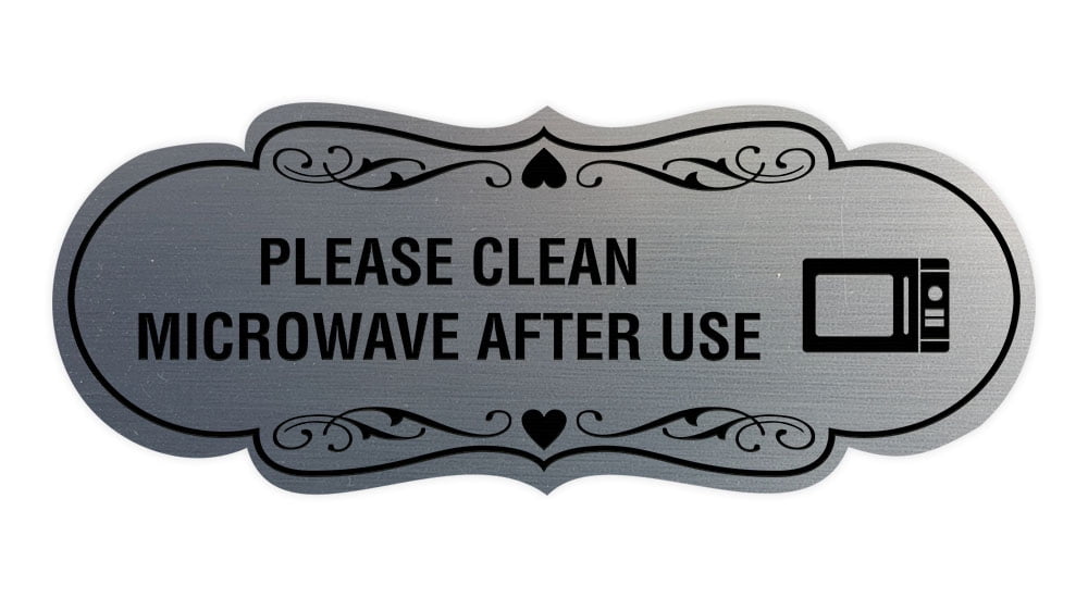 Signs ByLITA Designer Please Clean Microwave After Use Sign (Brushed ...