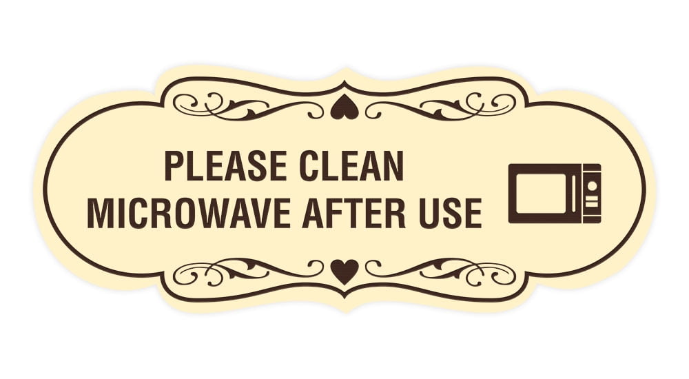 Signs ByLITA Designer Please Clean Microwave After Use Sign (Ivory/Dark ...