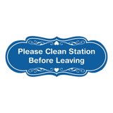 Signs ByLITA Designer Please Clean Station Before Leaving Sign (Blue ...
