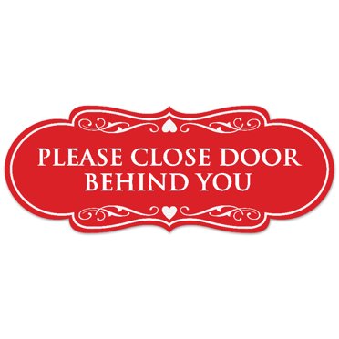 Signs ByLITA Circle Please Shut The Door Sign (Black) - Large - Walmart.com