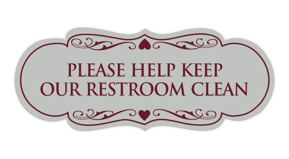 Signs ByLITA Designer Please Help Keep Our Restroom Clean Sign(Light ...
