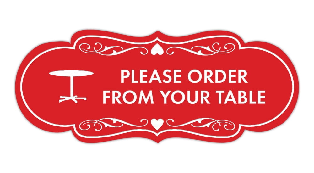 Signs ByLITA Designer Please Order From Your Table Sign (Red) - Medium ...