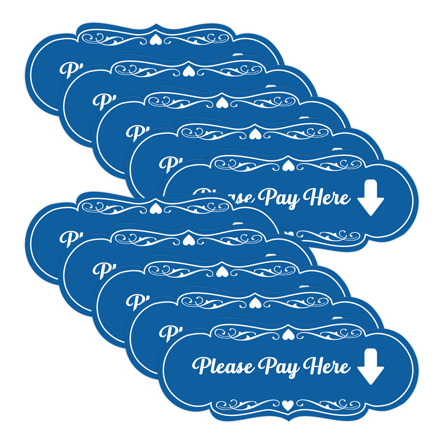 Signs ByLITA Designer Please Pay Here Sign (Blue) - Large (10 Pack ...