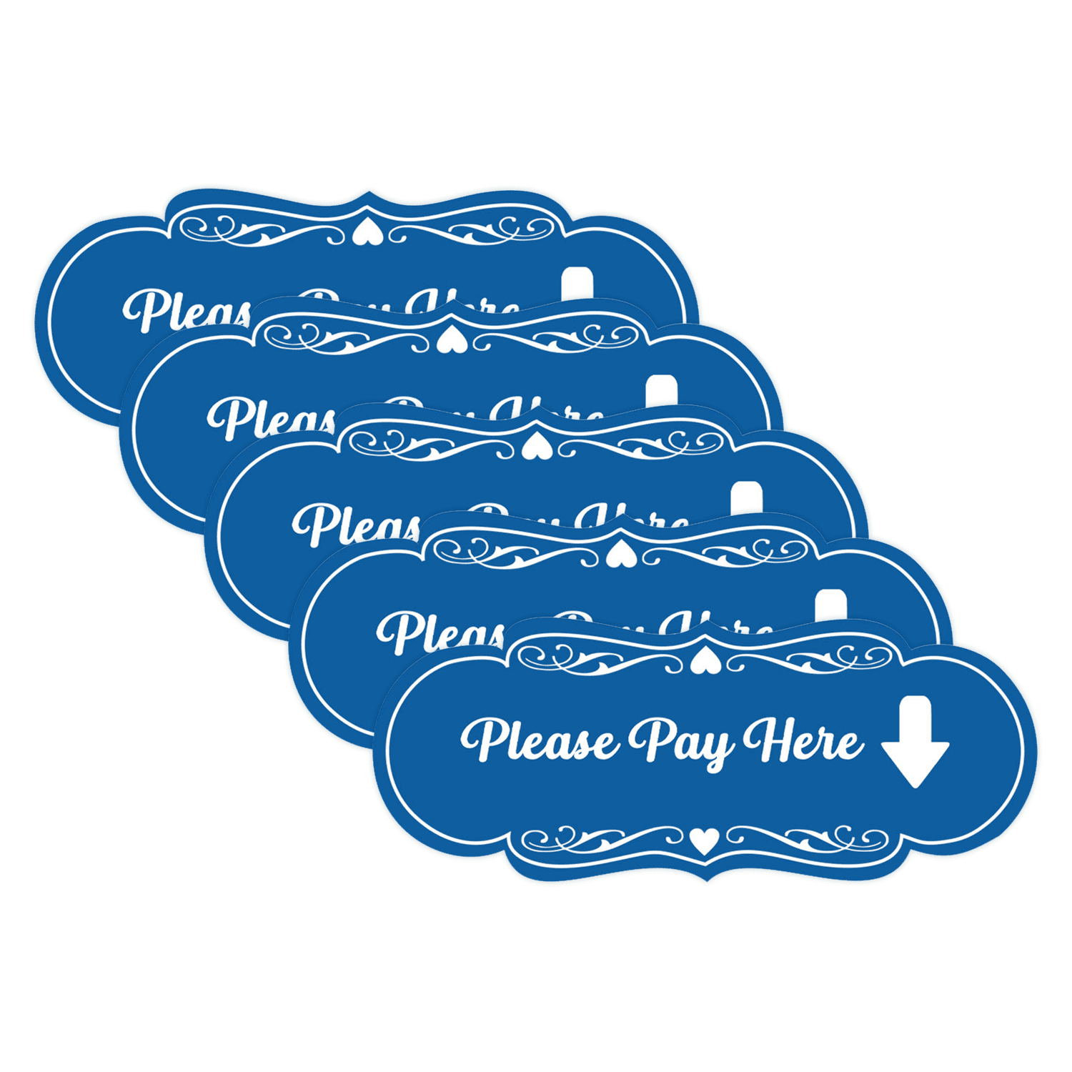 Signs ByLITA Designer Please Pay Here Sign (Blue) - Medium (5 Pack ...