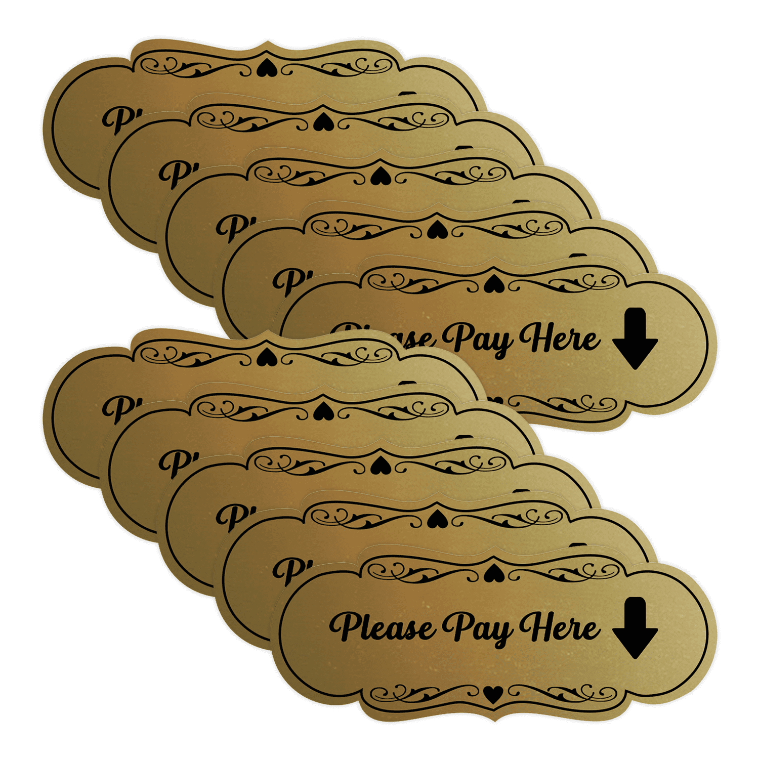 Signs ByLITA Designer Please Pay Here Sign (Brushed Gold) - Small (10 ...