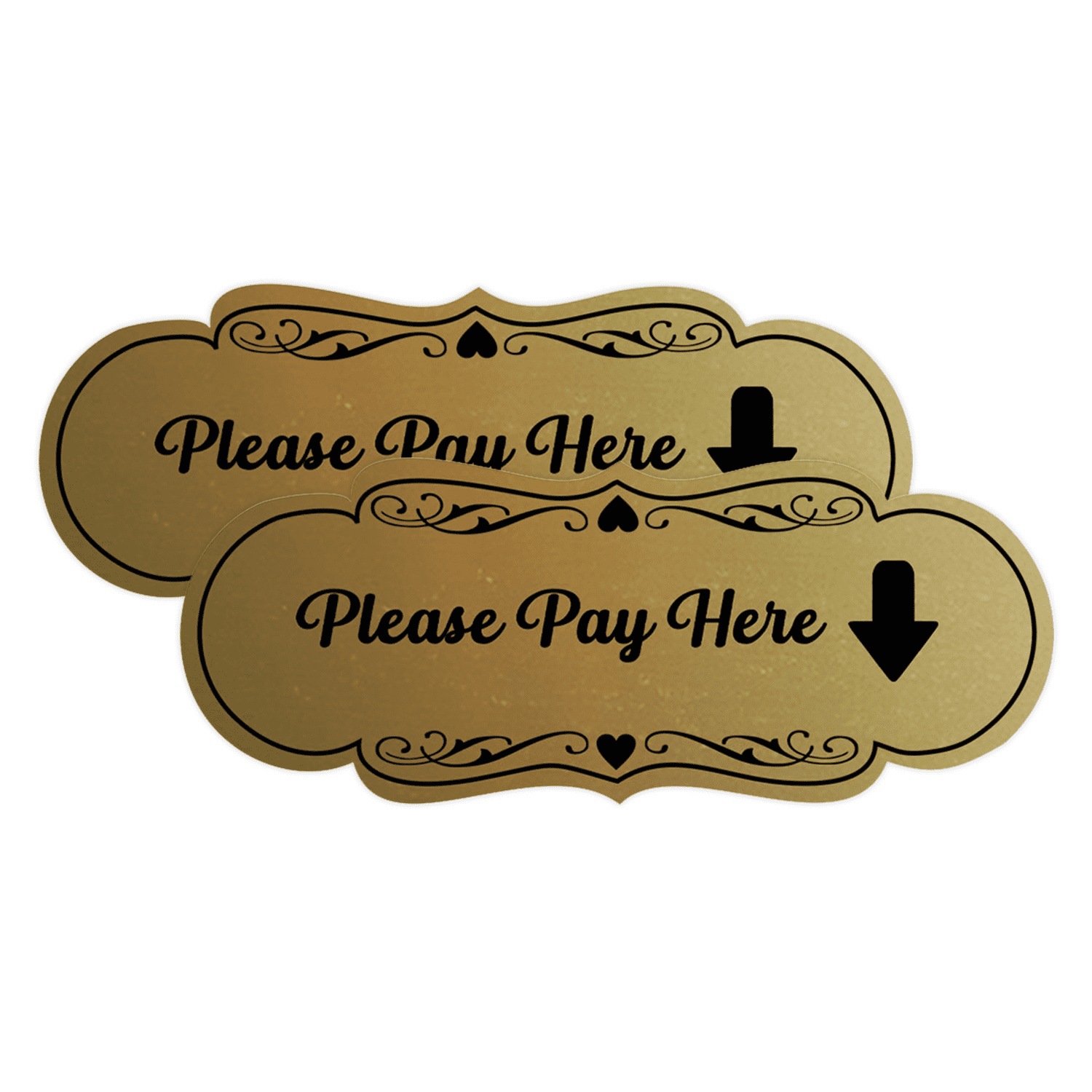 Signs ByLITA Designer Please Pay Here Sign (Brushed Gold) - Small (2 ...