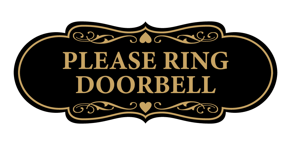 Signs ByLITA Designer Please Ring Doorbell Sign, Black and Gold, Small ...