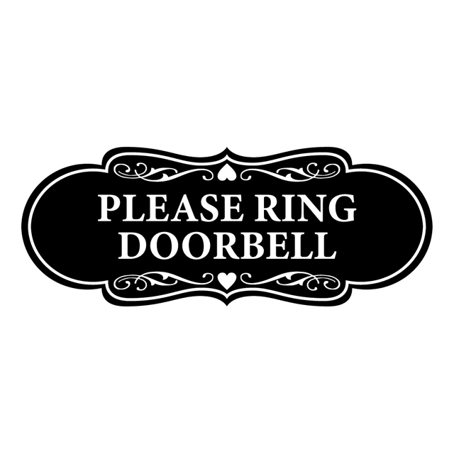 Signs ByLITA Designer Please Ring Doorbell Sign (Black) - Large ...