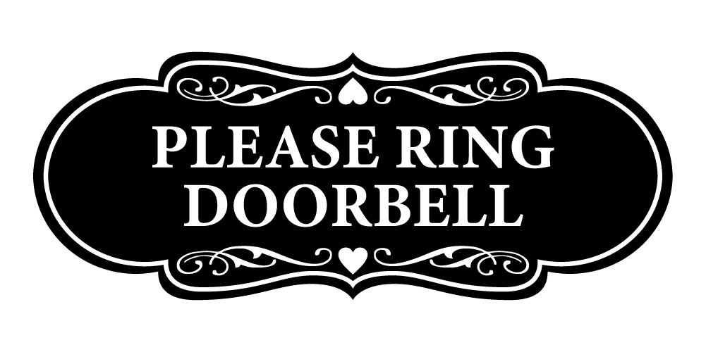 Signs ByLITA Designer Please Ring Doorbell Sign (Black) - Small ...