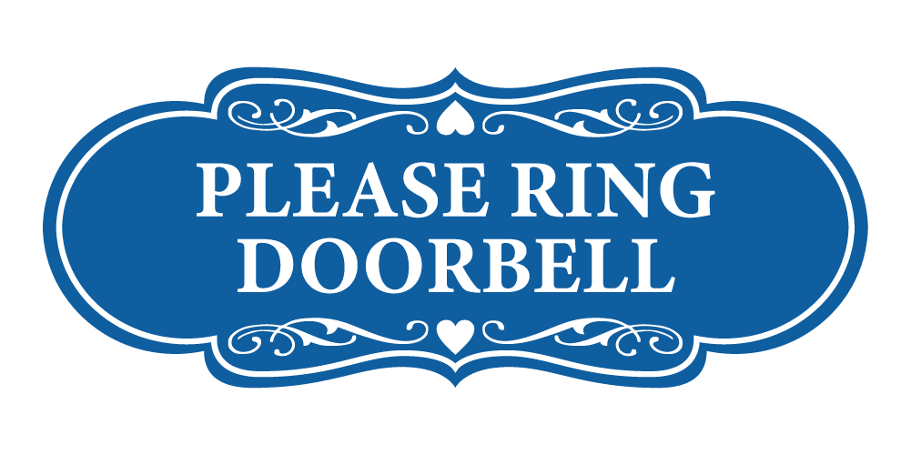 Signs ByLITA Designer Please Ring Doorbell Sign (Blue) - Large ...