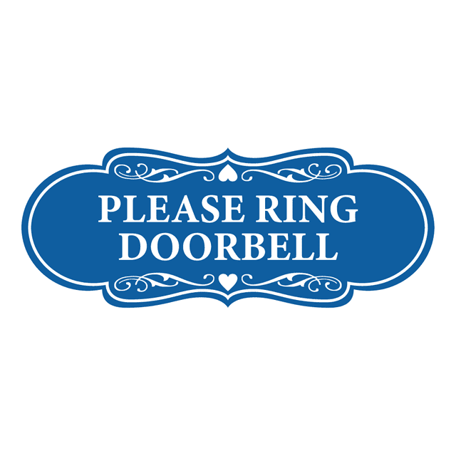 Signs ByLITA Designer Please Ring Doorbell Sign (Blue) - Large ...