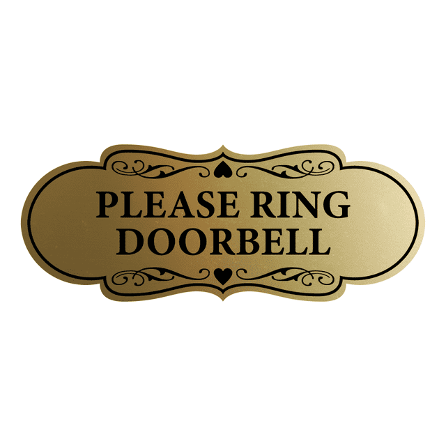 Signs ByLITA Designer Please Ring Doorbell Sign (Brushed Gold) - Small ...