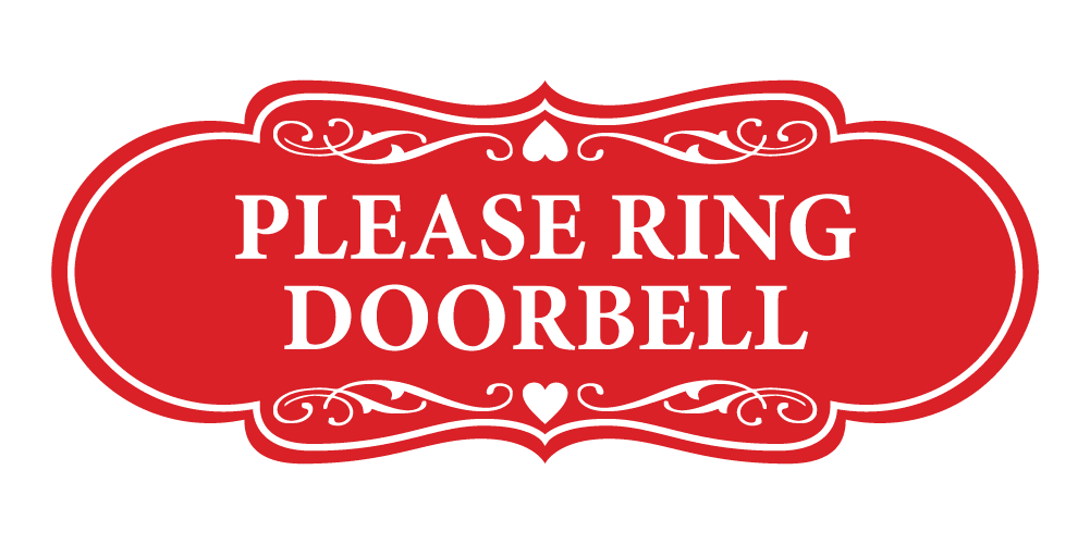 Signs ByLITA Designer Please Ring Doorbell Sign (Red) - Medium ...