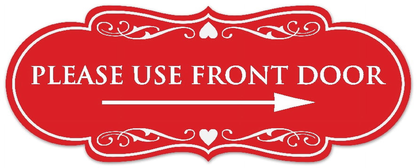 Signs ByLITA Designer Please Use Front Door Right Arrow Sign - Easy ...