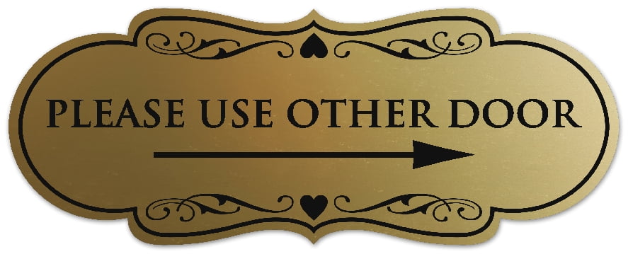 Signs ByLITA Designer Please Use Other Door (Right Arrow) Sign - Easy ...
