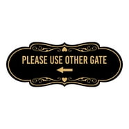 Signs ByLITA Circle Other Door (Right Arrow) Sign (Black) - Large ...