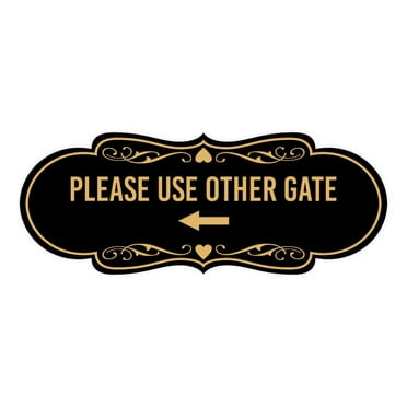 Signs ByLITA Circle Other Door (Right Arrow) Sign (Black) - Large ...