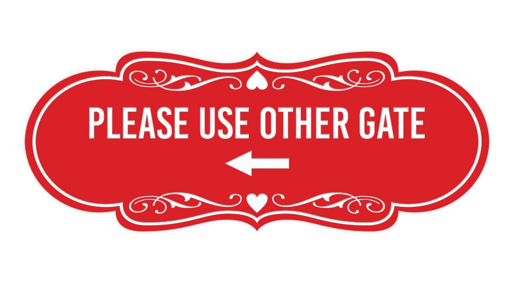 Signs ByLITA Designer Please Use Other Gate Left Arrow Sign (Red ...