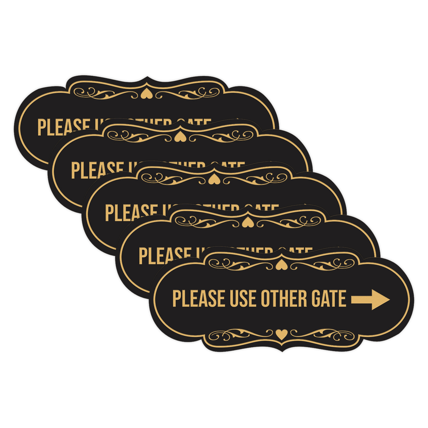 Signs ByLITA Designer Please Use Other Gate Sign (Black Gold) - Large ...