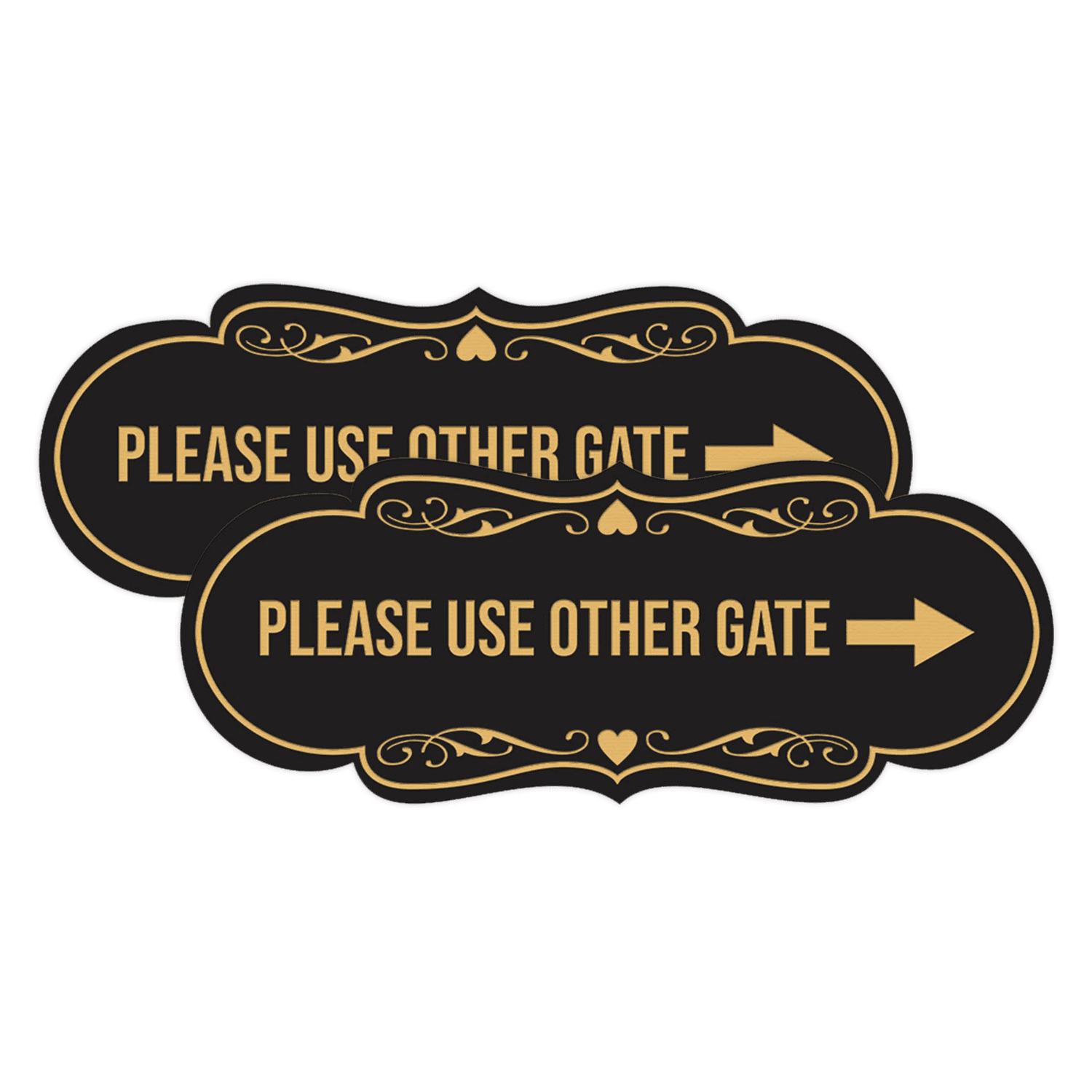 Signs ByLITA Designer Please Use Other Gate Sign (Black Gold) - Medium ...