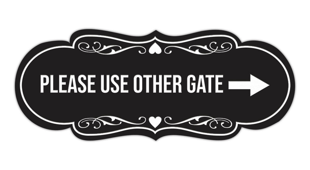 Signs ByLITA Designer Please Use Other Gate Sign (Black) - Large ...
