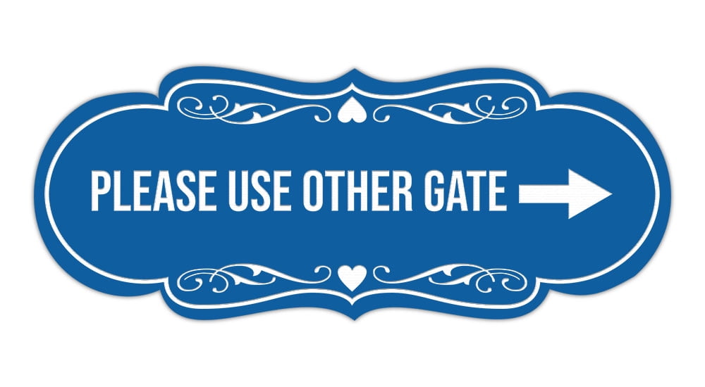 Signs ByLITA Designer Please Use Other Gate Sign (Blue) - Medium ...