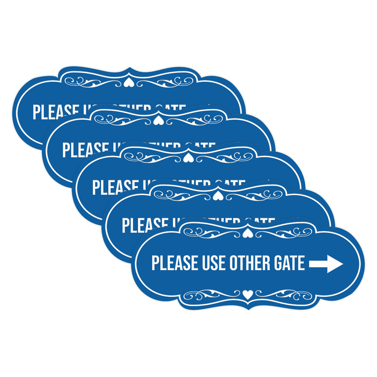 Signs ByLITA Designer Please Use Other Gate Sign (Blue) - Small (5 Pack ...