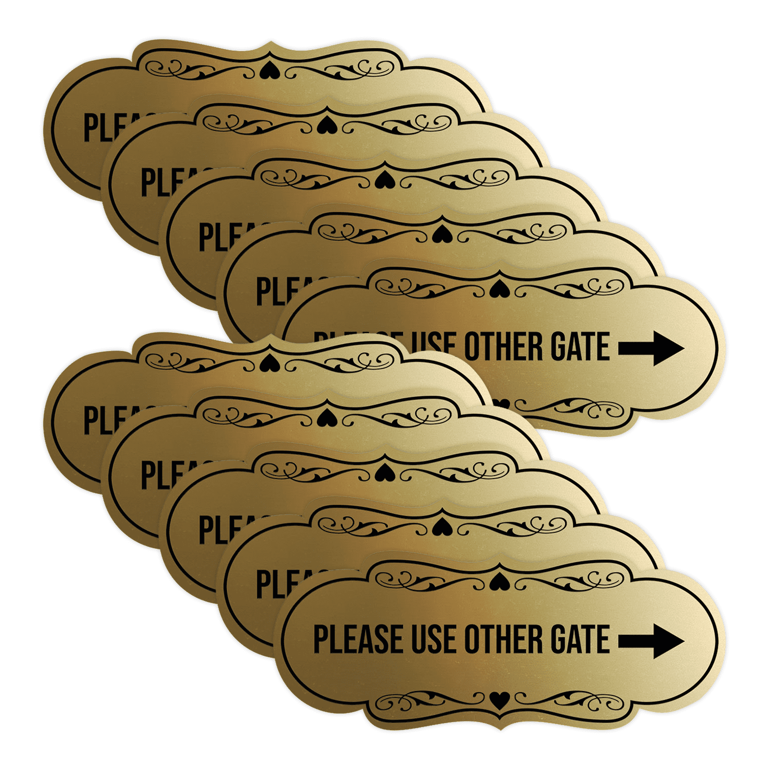 Signs ByLITA Designer Please Use Other Gate Sign (Brushed Gold) - Large ...