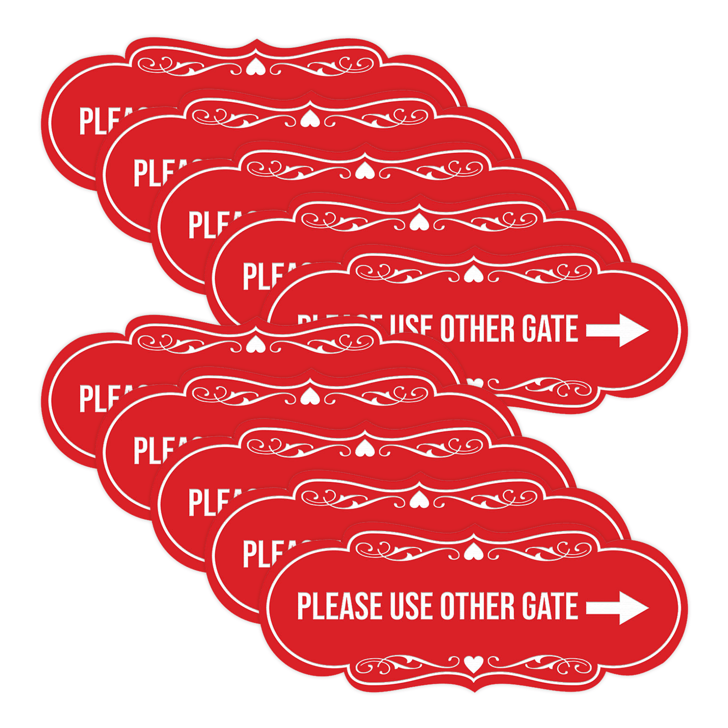 Signs ByLITA Designer Please Use Other Gate Sign (Red) - Large (10 Pack ...