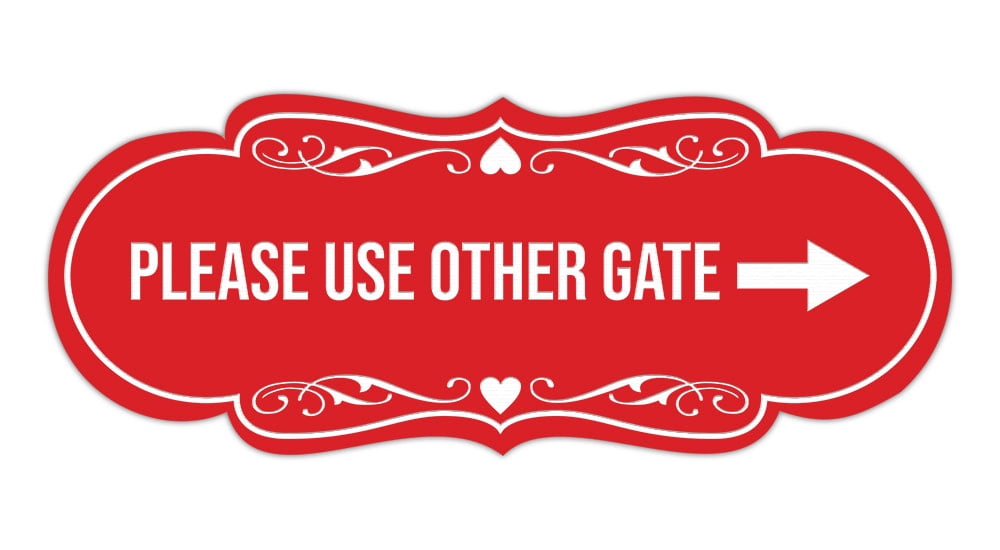Signs ByLITA Designer Please Use Other Gate Sign (Red) - Large ...