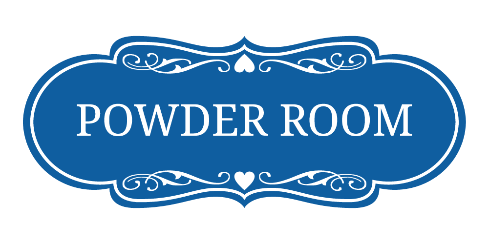 Signs ByLITA Designer Powder Room Sign (Blue) - Medium - Walmart.com