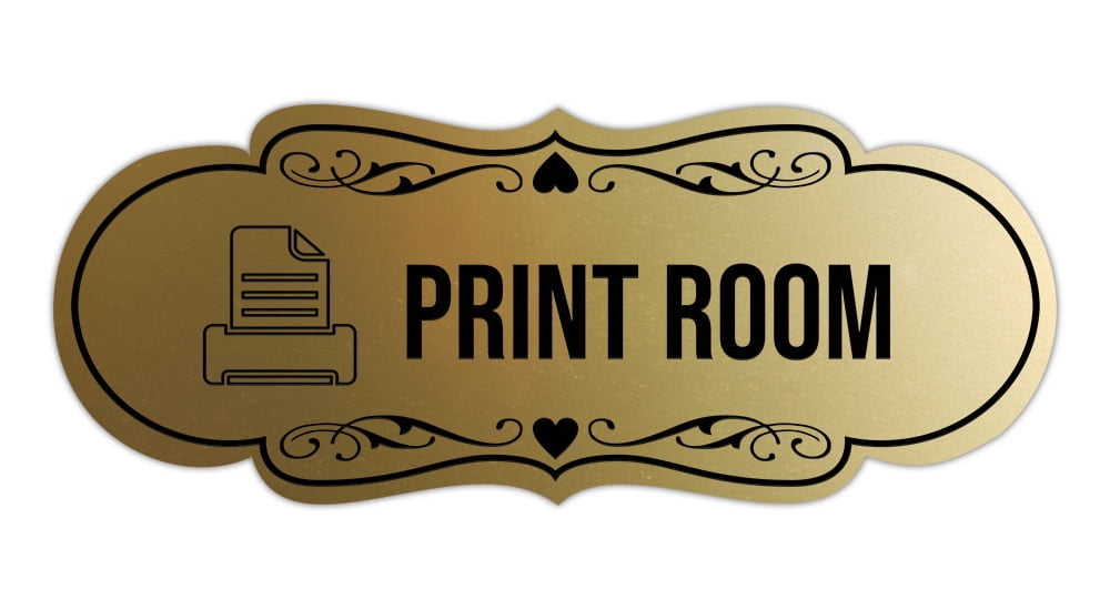 Signs ByLITA Designer Print Room Sign (Brushed Gold) - Large - Walmart.com