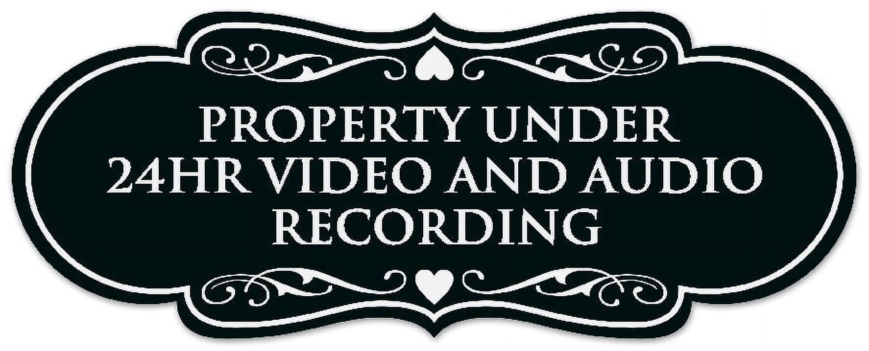 Signs ByLITA Designer Property Under 24hr Audio and Video Recording Sign - Easy Installation ...