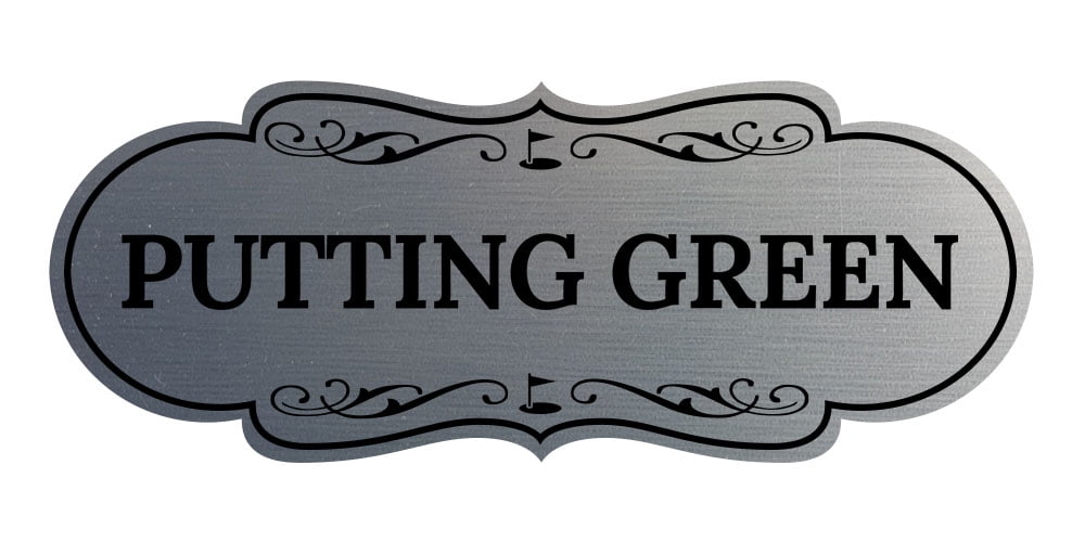 Signs ByLITA Designer Putting Green Sign (Brushed Silver) - Medium ...