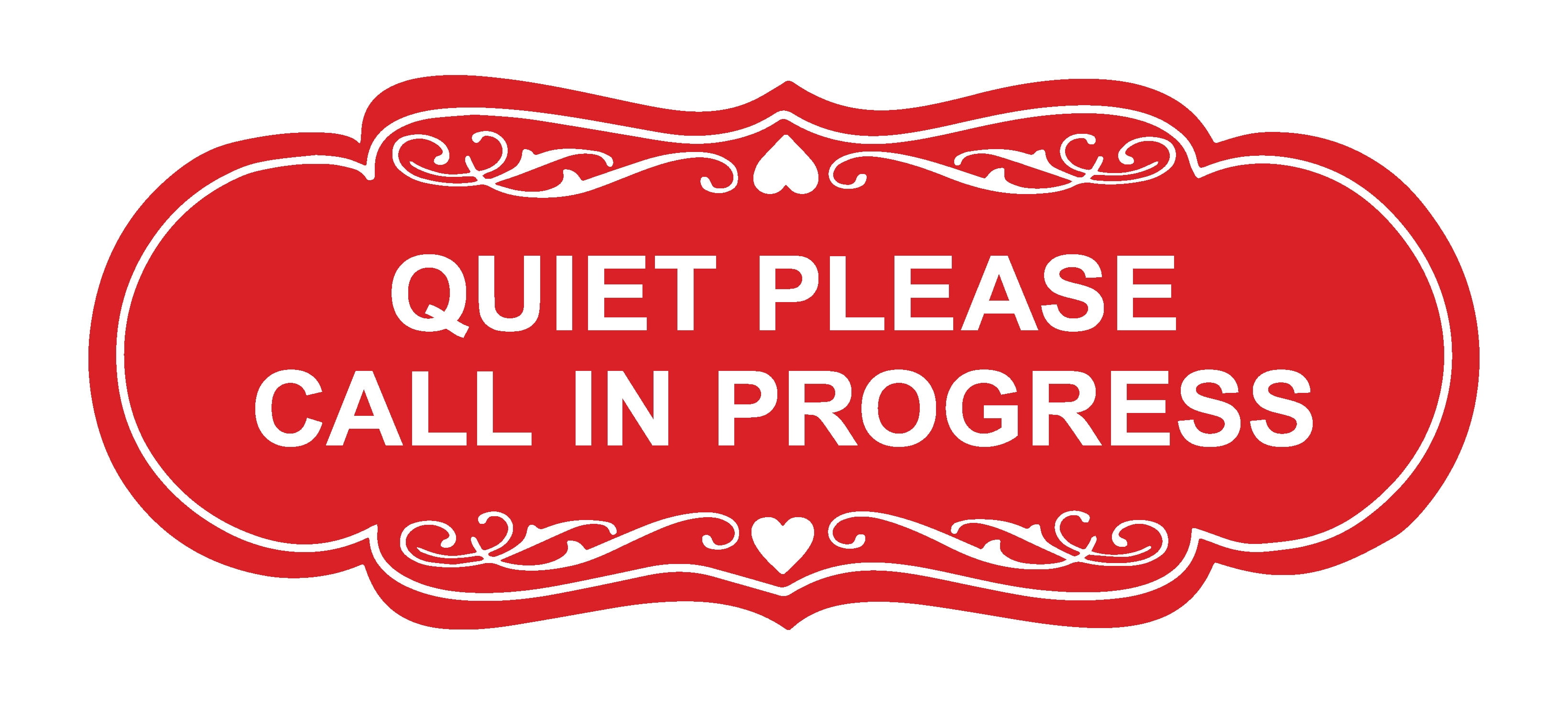 Signs ByLITA Designer Quiet Please Call In Progress Sign (Red) - Large ...