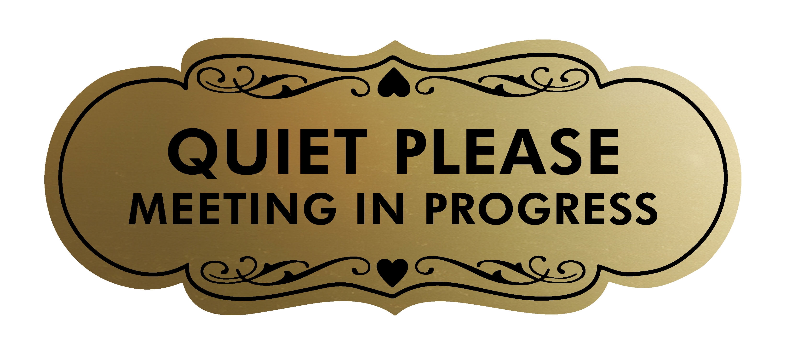 Signs ByLITA Designer Quiet Please Meeting in Progress Sign (Brushed ...