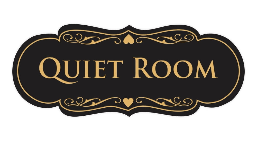Signs ByLITA Designer Quiet Room Sign (Black /Gold) - Small - Walmart.com