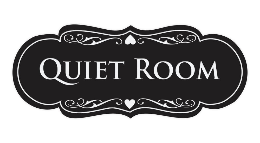 Signs ByLITA Designer Quiet Room Sign (Black / Silver) - Medium ...