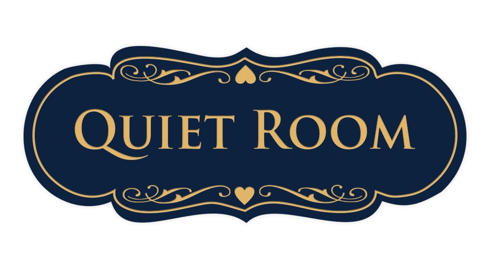 Signs ByLITA Designer Quiet Room Sign (Navy Blue/Gold) - Large ...