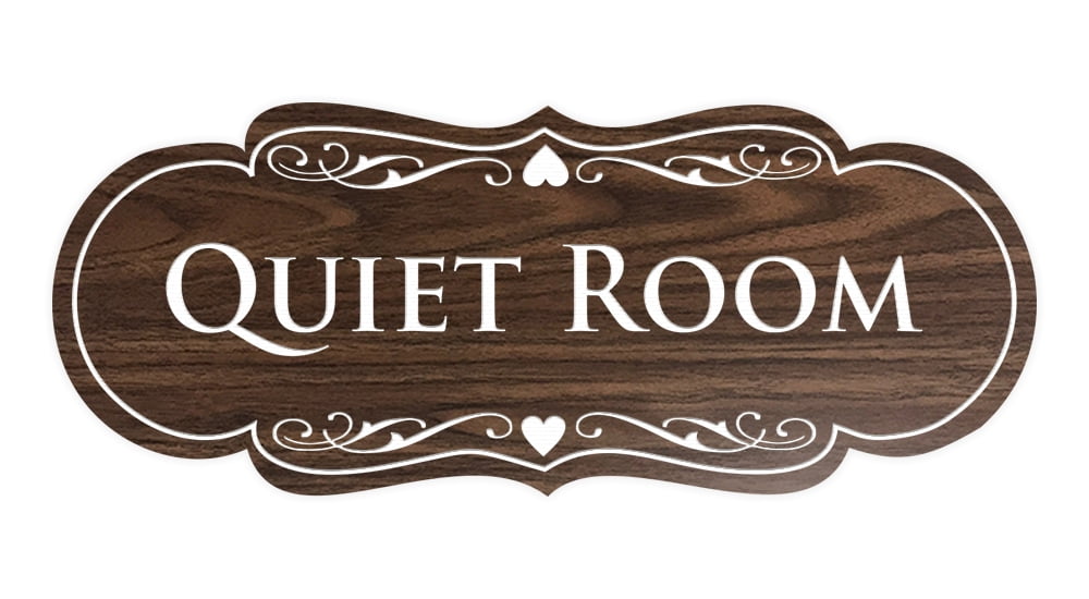 Signs ByLITA Designer Quiet Room Sign (Walnut) - Medium - Walmart.com