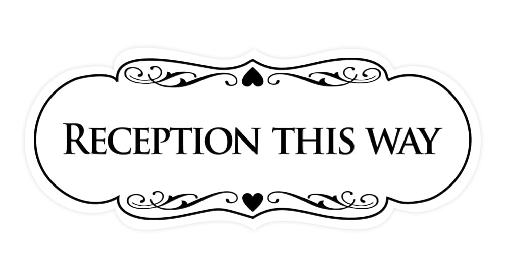 Signs ByLITA Designer Reception This Way Sign (White) - Large - Walmart.com