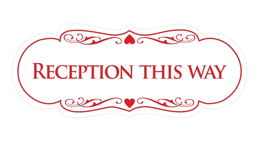 Signs ByLITA Designer Reception This Way Sign (White/Red) - Large ...